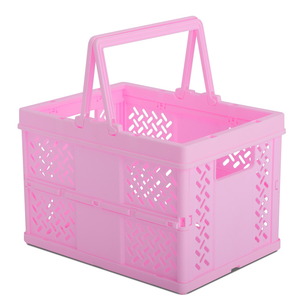 Small Pink Foldable Storage Crate