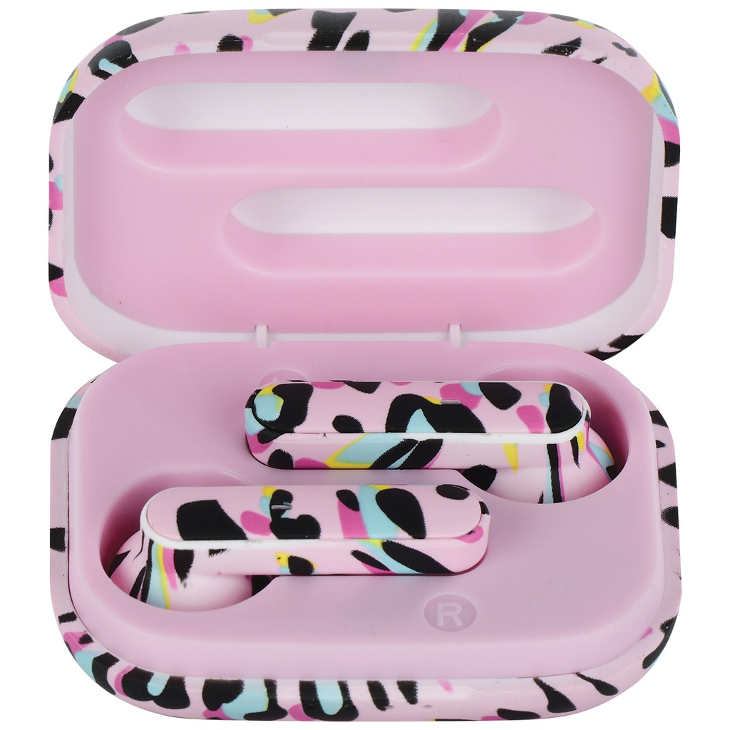 Pink Leopard Compact Earbuds | Iscream