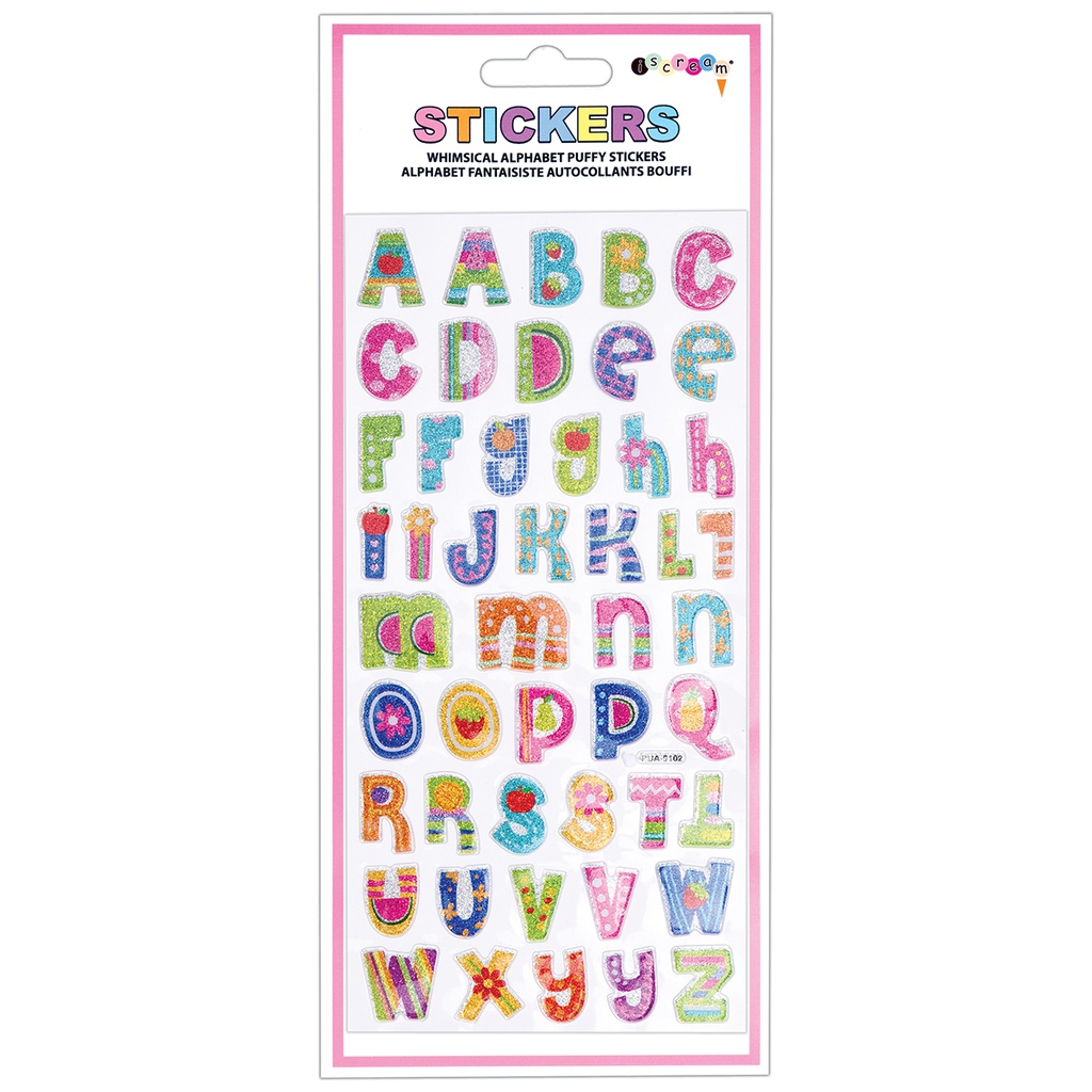 Whimsical Alphabet Puffy Stickers | Iscream