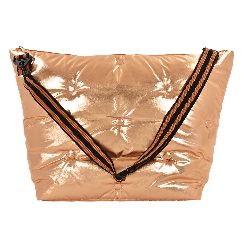 Copper Tufted Metallic Weekender Bag | Iscream